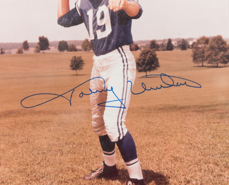 Lot Detail Johnny Unitas Signed And Framed Photo Jsa