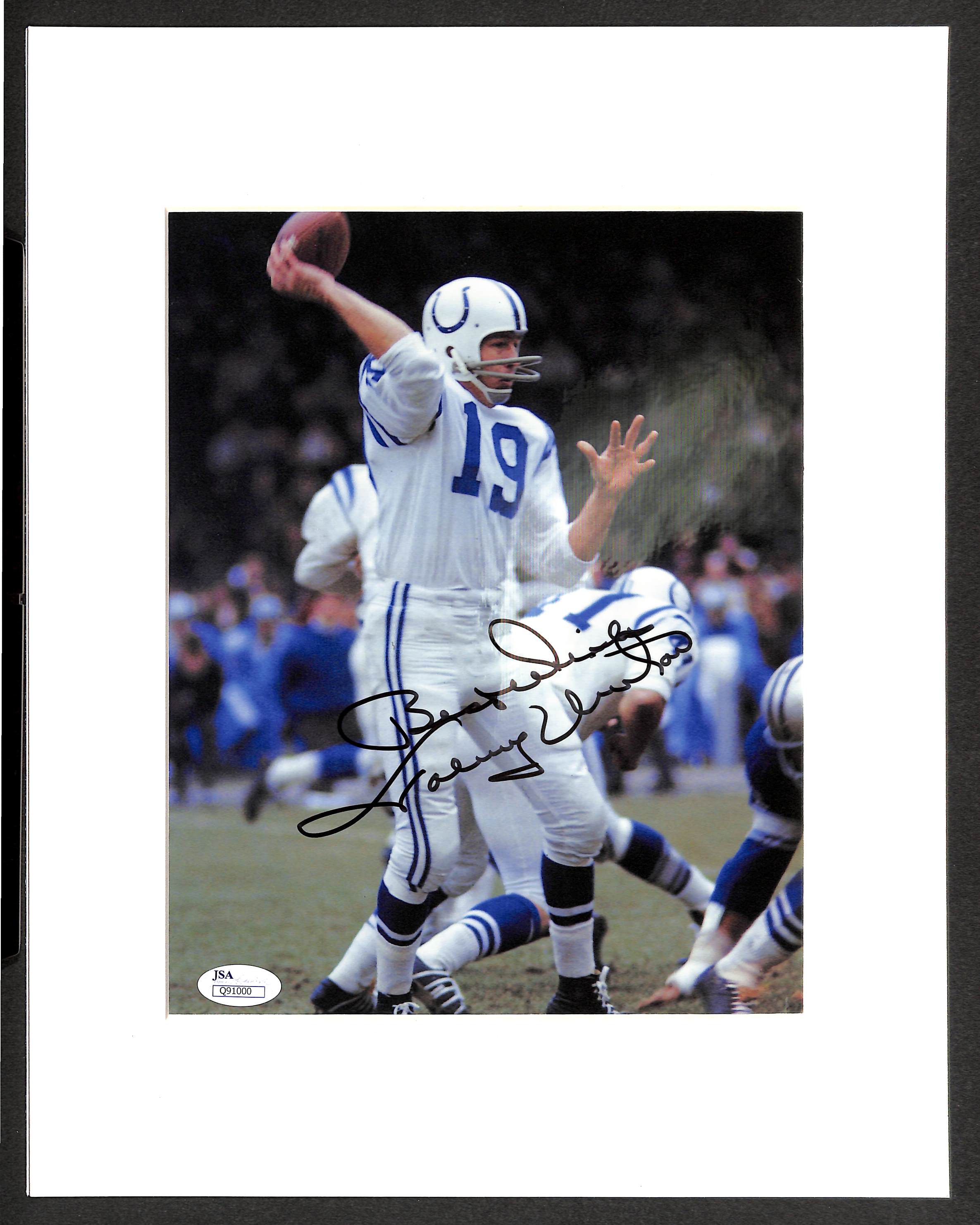 Lot Detail Johnny Unitas Matted Autographed Laminated 8 X 10 Image
