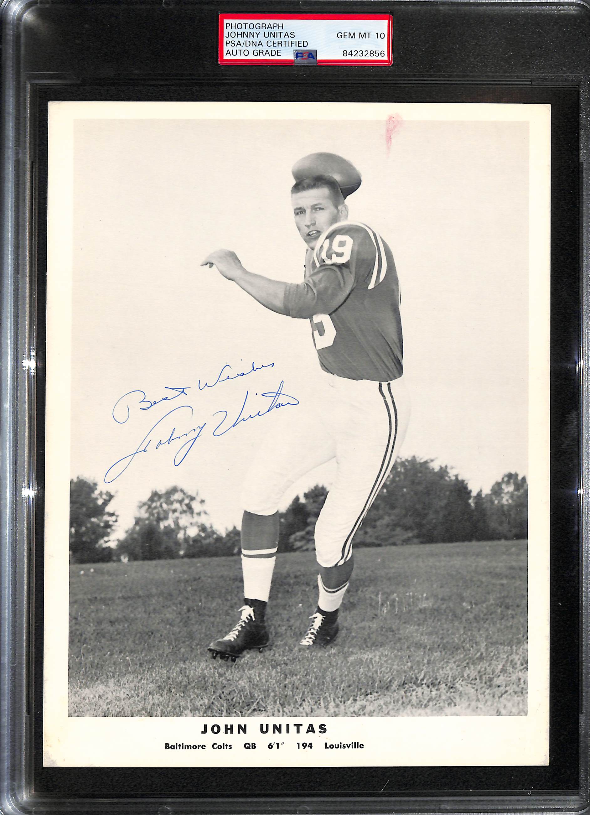 Lot Detail Johnny Unitas Signed 8x10 1960s Team Issued Photo Psa